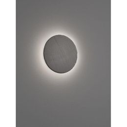 Runde dimmbare LED-Wandleuchte Raven Hintergrundbeleuchtung Schieferschwarz Ø20 cm Trio Lighting