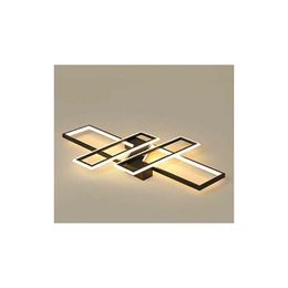 Aiskdan - led Deckenleuchte Dimmbar Rechteckig mit Fernbedienung Moderne Pendelleuchte Acryl Schwarz Deckenbeleuchtung für Wohnzimmer, Büro, Flur, 90