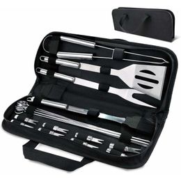 BBQ-Werkzeug-Set, 16-teiliges BBQ-Utensilien-Set, BBQ-Grill-Utensilien-Set, Luxus-Küchenzubehör-Set aus Edelstahl zum Grillen Hiasdfls