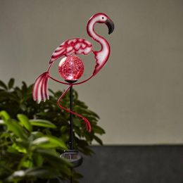 Led Solar Erdspießleuchte Flamingo, pink, Metall, - red - STAR TRADING