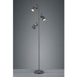 Minimale Stehlampe 3 verstellbare Kegel Edward H160 cm Schwarz und Gold Trio Lighting