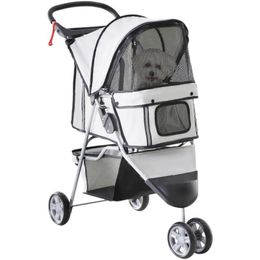 Hundewagen Hundebuggy Buggy Hunde Katzen mehrfarbig (Grau) - Grau - PawHut