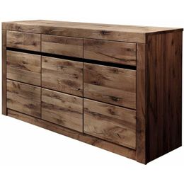 Massivmöbel24 Sideboard Wild-/Zerreiche 155x45x85 Tabacco brown geölt montreux 310 - braun