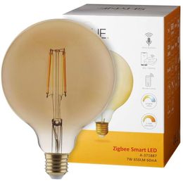 Smartes ZigBee led Leuchtmittel E27, amber, tunable white, Globe - G125, 7W, 650 Lumen, 1er-Pack - Amber - SHYNE