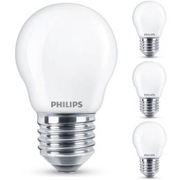Led Lampe ersetzt 60W, E27 Tropfenform P45, weiß, warmweiß, 806 Lumen, nicht dimmbar, 4er Pack - white - Philips