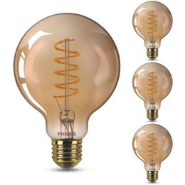 Led Lampe ersetzt 25W, E27 Globe G93, gold, warmweiß, 250 Lumen, dimmbar, 4er Pack - yellow - Philips