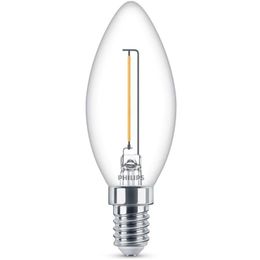 Led Lampe ersetzt 15W, E14 Kerze B35, klar, warmweiß, 136 Lumen, nicht dimmbar, 1er Pack - transparent - Philips