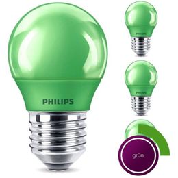 Philips - led Lampe, E27 Tropfenform P45, grün, nicht dimmbar, 4er Pack [Energieklasse c] - green