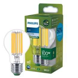 Philips - led Lampe E27 - Birne A60 7,3W 1535lm 4000K ersetzt 100W Einerpack - transparent