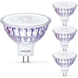 Philips - led Lampe ersetzt 50W, GU5,3 Reflektor MR16, warmweiß, 621 Lumen, nicht dimmbar, 4er Pack - grey