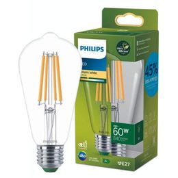 Philips LED Lampe E27 - St64 4W 840lm 2700K ersetzt 60W Einerpack - transparent