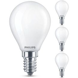 Led Lampe ersetzt 60W, E14 Tropfenform P45, weiß, warmweiß, 470 Lumen, nicht dimmbar, 4er Pack - white - Philips