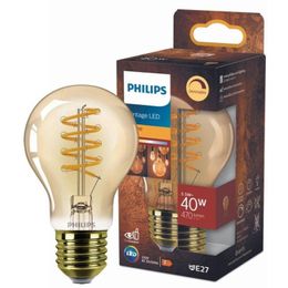 Philips - led Lampe E27 - Birne A60 5,5W 470lm 2200K ersetzt 40W Einerpack - yellow
