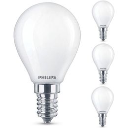 Philips - led Lampe ersetzt 40W, E14 Tropfen P45, weiß, warmweiß, 470 Lumen, nicht dimmbar, 4er Pack - white