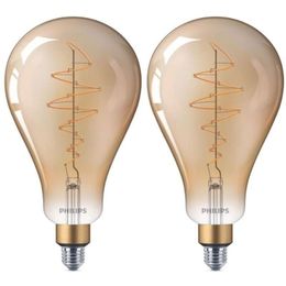 Led Lampe ersetzt 40W, E27 Birne A160, gold, warmweiß, 470 Lumen, dimmbar, 2er Pack - yellow - Philips