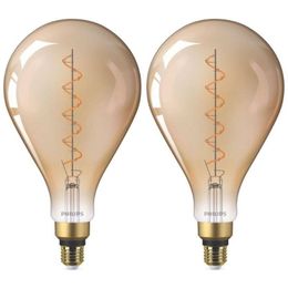 Led Lampe ersetzt 25W, E27 Birne A160, gold, warmweiß, 300 Lumen, nicht dimmbar, 2er Pack - yellow - Philips