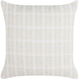 Beliani - Dekokissen Hellbeige / Weiß Karomuster 45 x 45 cm Quadratisch Modern für Wohnzimmer Schlafzimmer Sofa Sessel Bett - Beige