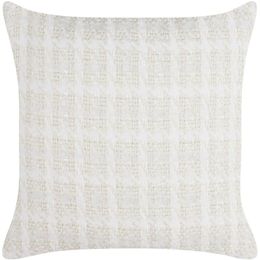 Beliani Dekokissen Hellbeige / Weiß Karomuster 45 x 45 cm Quadratisch Modern für Wohnzimmer Schlafzimmer Sofa Sessel Bett - Beige