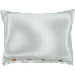 Beliani - Dekokissen Mintgrün / Weiß Streifen Muster 40 x 60 cm Rechteckig mit Knöpfen für Wohnzimmer Schlafzimmer Sofa Sessel Bett - Grün