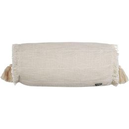 Beliani Dekokissen Beige mit Fransen 50 x 20 cm Rechteckig Abnehmbarer Bezug Boho Stil für Wohnzimmer Schlafzimmer Sofa Sessel Bett - Beige