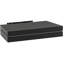 WOLTU - 2er Set Wandregal Bücherregal Deko Wandablagen mdf Holz Hängeregal schwarz 80x22.9x3.8cm - schwarz