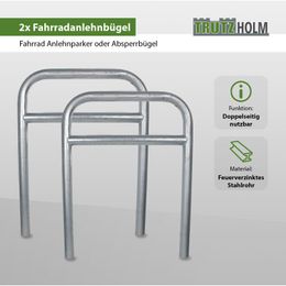 baumarktplus - 2x Fahrrad Anlehnbügel feuerverzinkt zum Einbetonieren Fahrradständer Anlehnständer Poller