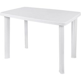 Spetebo Kunststoff Gartentisch 100 x 72 cm - weiß - Campingtisch rechteckig im klassischen Design - Balkontisch Terrassentisch Campingtisch Garten Tisch