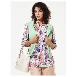 Walbusch Damen Baumwoll Bluse Ornamentdruck mehrfarbig Multicolor 44 - Langarm