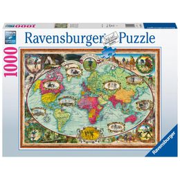 RAVENSBURGER VERLAG Ravensburger Puzzle - Mit dem Fahrrad um die Welt - 1000 Teile