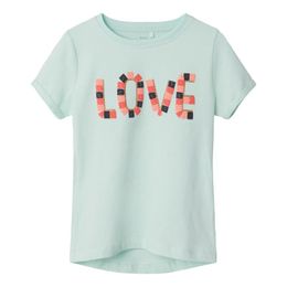 name it - T-Shirt NMFVIX LOVE in glacier, Gr.92