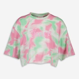 TK Maxx Pink-grünes Cropped Fit T-Shirt mit Tie-Dye-Muster