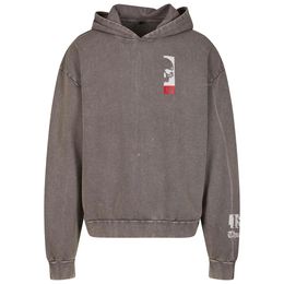 Thug Life Sweatshirt 'Trojan Horse' Herren Größe L grau / kirschrot / weiß