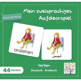 Mein zweisprachiges Aufdeckspiel, Verben Deutsch-Arabisch (Kinderspiel)