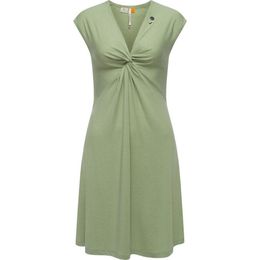 Ragwear Jerseykleid Comfrey Solid stylisches Sommerkleid mit tiefem V-Ausschnitt, grün