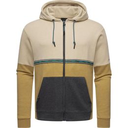 Ragwear Kapuzensweatjacke Blocky Herren Basic Sweatjacke mit Kapuze, braun