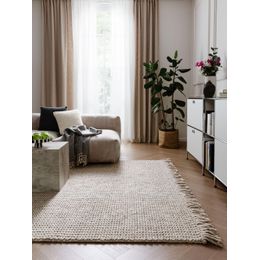 benuta Pure Wollteppich Velma Beige 80x150 cm - Naturfaserteppich aus Wolle