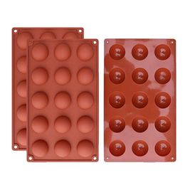Lubgitsr Schokoladenform 3 Stück Halbkugel-Silikonform mit 15 Vertiefungen