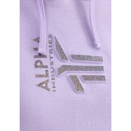 Hoodie Alpha Industries "ALPHA Women - Hoodies 3D Logo Hoody Wmn" Gr. XS, lila (pale violet) Herren Sweatshirts -jacken