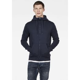 Kapuzensweatjacke G-Star Raw "Premium Basic Hooded Zip Sweater" Gr. L (52/54), blau (sartho blue) Herren Sweatjacken