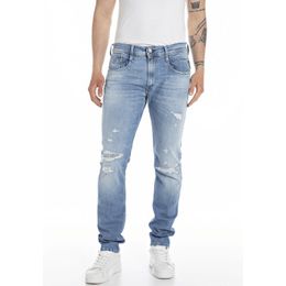 Slim-fit-Jeans Replay "ANBASS HYPERFLEX BIO" Gr. 33, Länge 30, medium used 70g Herren Jeans Slim Fit