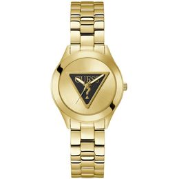 Quarzuhr Guess "TRI PLAQUE" Armbanduhren goldfarben Damen Quarzuhren