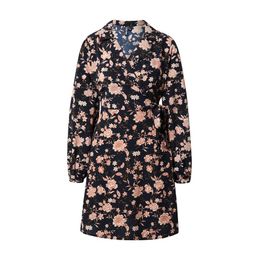 Pieces Kleid 'HEMBER' Damen Größe 34 nachtblau / rostbraun / brokat / puder Winterkleid