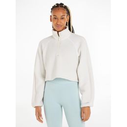 Stehkragenpullover Calvin Klein Sport "HYBRID - Sherpa Pullover" Gr. L (40), beige (ecru) Damen Pullover Rollkragenpullover
