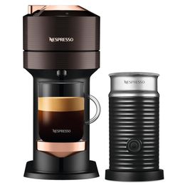 Nespresso Vertuo Next Premium Rich Brown + Aeroccino 3 schwarz Vertuo Kaffeemaschine