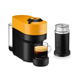 Nespresso Vertuo Pop Mango Yellow & Aeroccino 3 schwarz Vertuo Kaffeemaschine