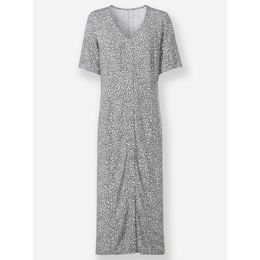 WITT Damen Druckkleid im P&uuml;nktchen-Dessin, grau-wei&szlig;-bedruckt, Gr&ouml;&szlig;e 40