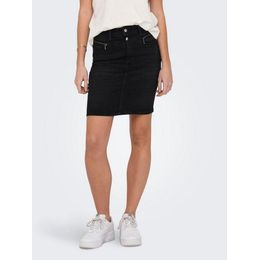 Only Jeansrock ONLDAISY HW DB YOKE ZIP SKIRT DNM PIM, schwarz