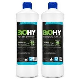 BiOHY Profi Fensterreiniger, Glasreiniger, Fensterputzmittel, Bio-Konzentrat 2er Pack (2 x 1 Liter Flasche)