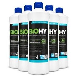 BiOHY Profi Fensterreiniger, Glasreiniger, Fensterputzmittel, Bio-Konzentrat 6er Pack (6 x 1 Liter Flasche)