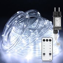 Led Lichterschlauch Außenbereich Lichtschlauch Lichterkette Lichternetz—Kaltweiß—10m-Mit Fernsteuerung
